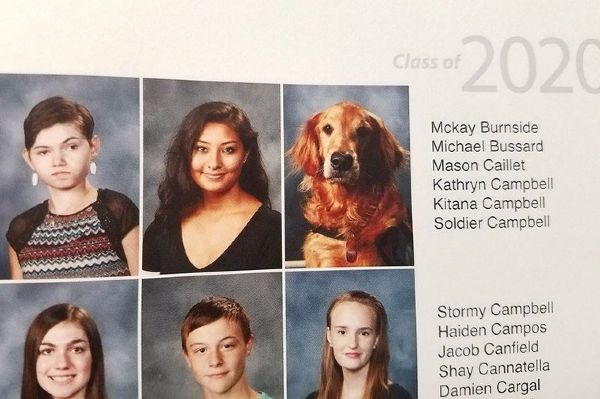 This dog got his own yearbook photo for the most AMAZING reason