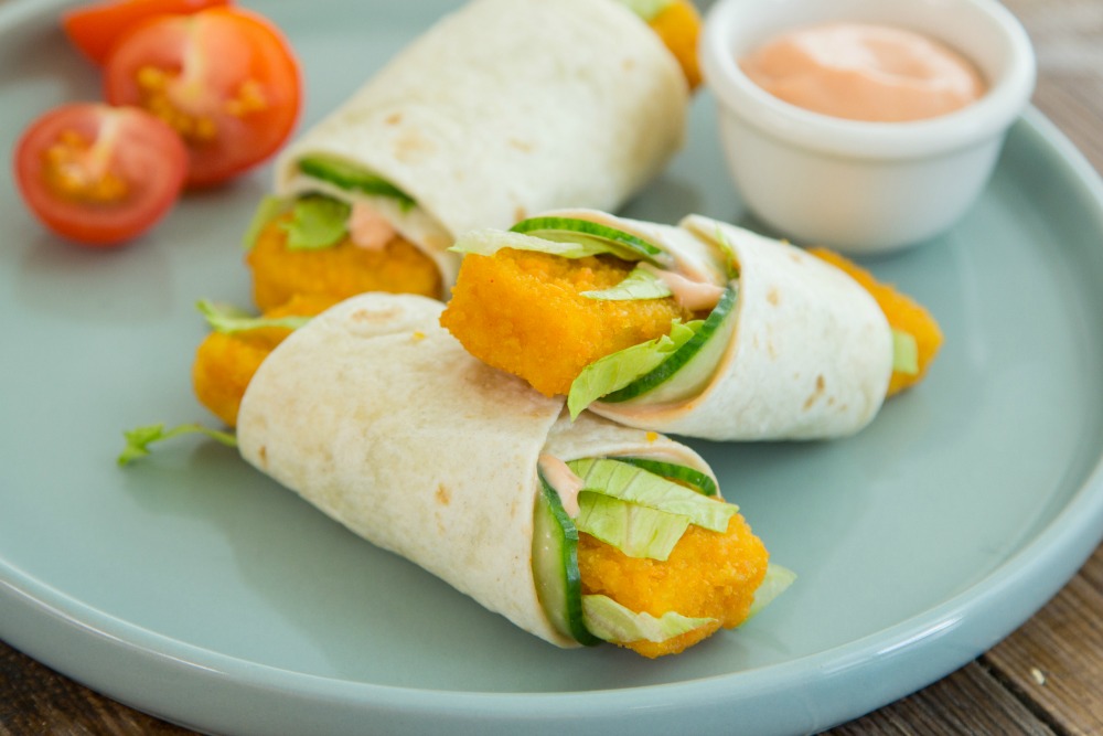 A little of what they like: Fish Finger Mini Wraps